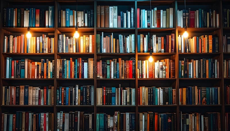 Luminous Library stock illustration. Illustration of collection - 374874201