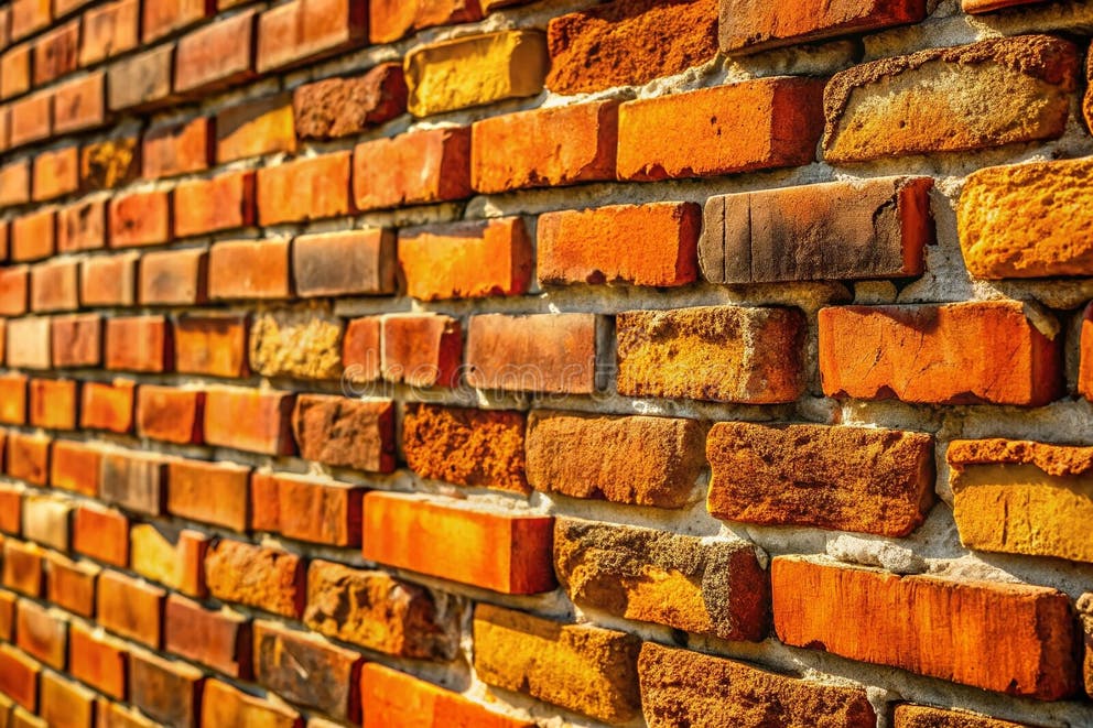 A Detailed View of Rustic Orange and Brown Brick Wall Texture Capturing ...