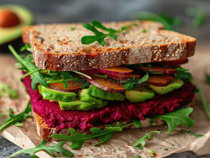 A Detailed View of a Sandwich on a Sheet of Paper, Ideal for ...