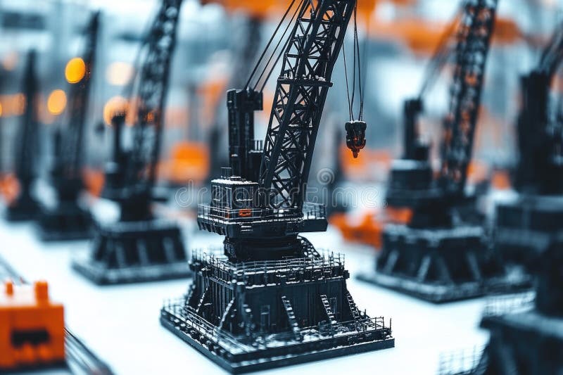A Detailed View of a Scale Model of a Crane, Suitable for Architectural ...