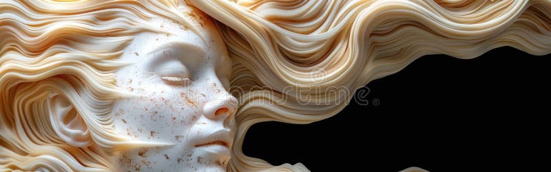 A Detailed View of a Sculpture Portraying a Womans Face, Capturing Her ...
