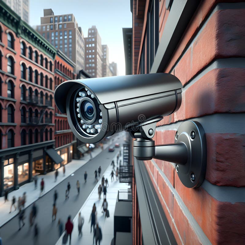 Detailed View of a Security Camera Mounted on the Exterior Wall of a ...
