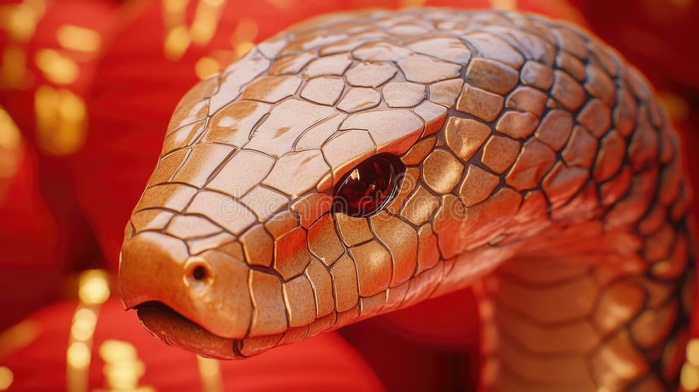 A Detailed View of a Serpent-shaped Sculpture Stock Illustration ...