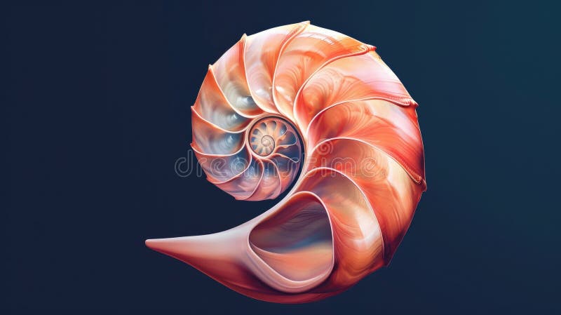Detailed View of a Shell on a Dark Backdrop. Ideal for Marine and ...