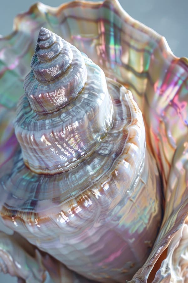 A Shell Sitting on the Sand Next To a Light. Generative AI Stock ...
