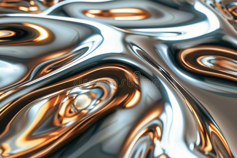 Detailed View of Shiny Reflections Dancing Across a Metallic Surface ...