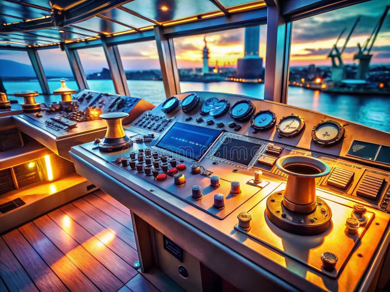 Detailed View of a Ships Navigation Radar System Rotating Antenna and ...