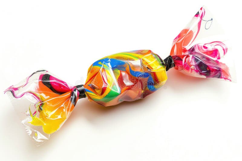 A Detailed View of a Single Candy on a Plain White Background. Perfect ...