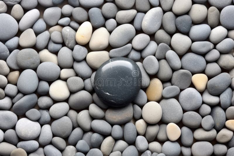 Detailed View of a Single Grey Pebble Stock Image - Image of natural ...