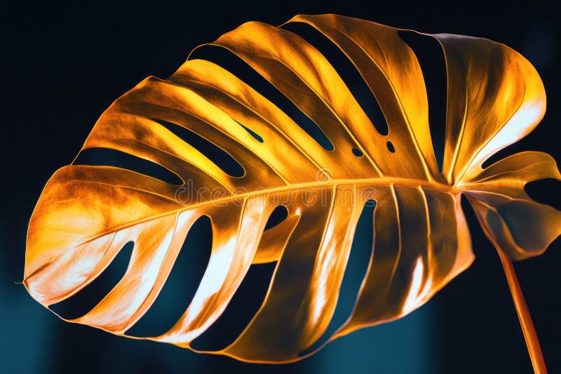 A Detailed View of a Single Plant Leaf with Natural Textures and ...