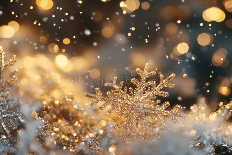 A Detailed View of a Single Snowflake on a Snowy Surface Stock Photo ...