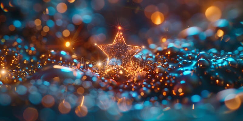 Detailed View of a Single Star Against a Blurred Backdrop Stock Photo ...