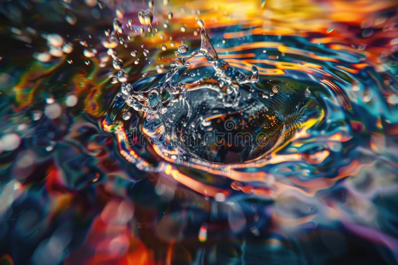 A Detailed View of a Single Water Drop in a Pool. Suitable for Various ...