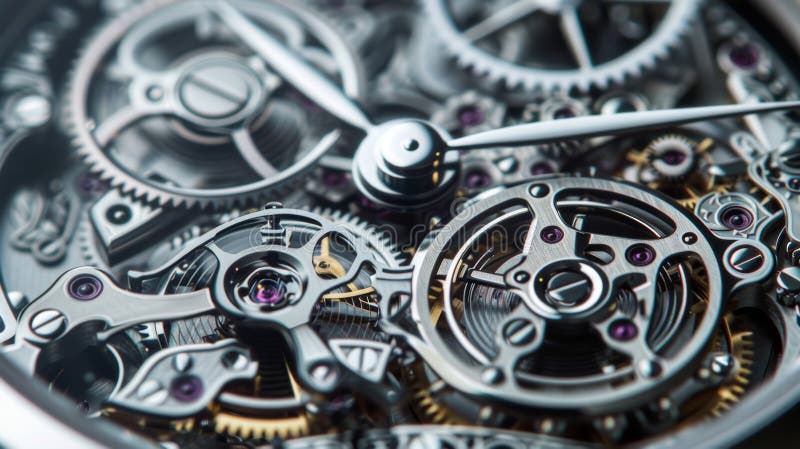 A Detailed View of a Skeleton Watch with Its Beautiful Exposed Gears ...