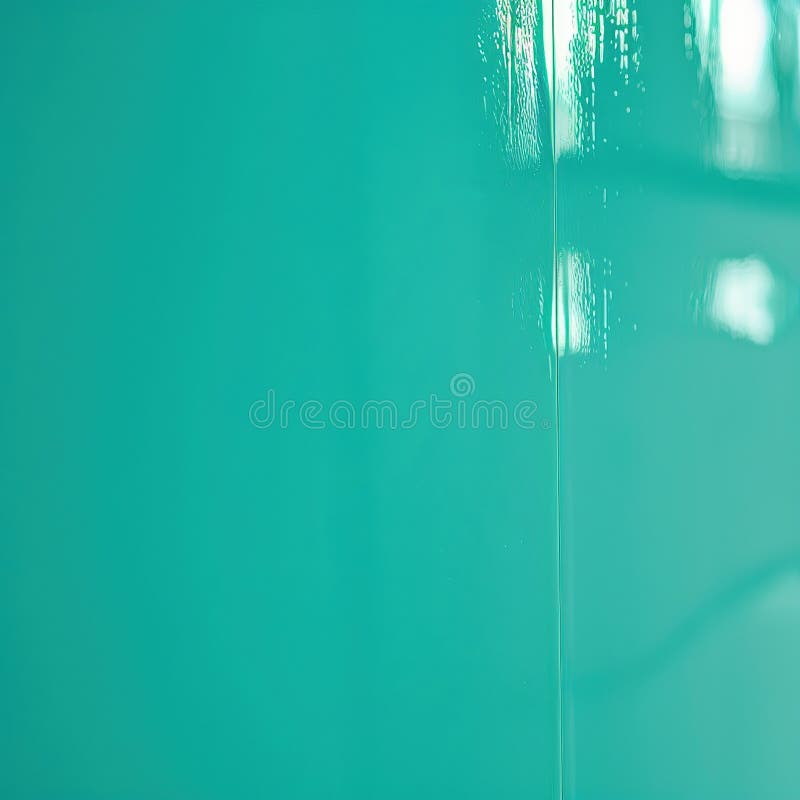 Detailed View of a Smooth, Glossy Paint Finish on a Wall with a Bright ...