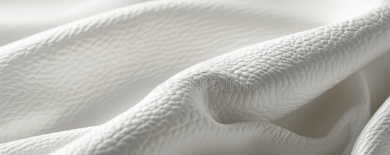 A Detailed View of Smooth, White Leather with a Subtle, Fine Grain ...
