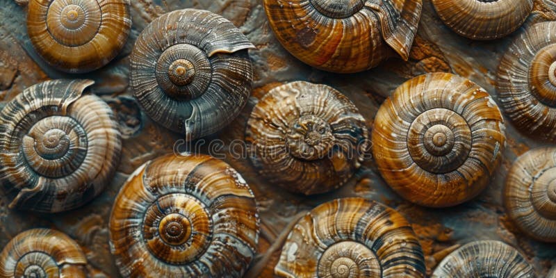 Organic Texture Snail Shells Close-up Stock Illustration - Illustration ...