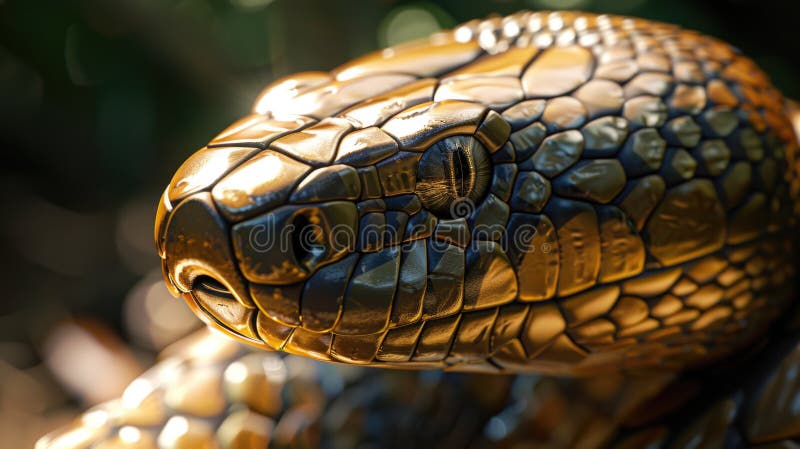 Detailed View of a Snake Statue, Suitable for Educational Materials ...