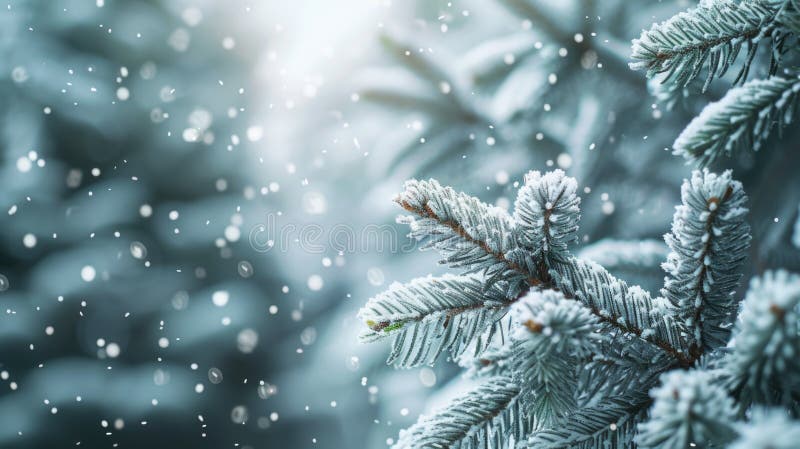 Detailed View of a Snow Covered Tree, Perfect for Winter Themes Stock ...