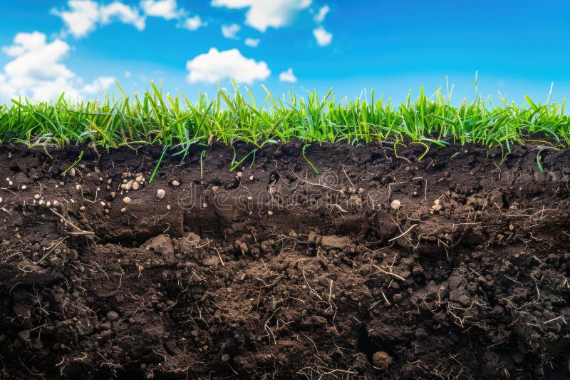 Detailed View of Soil and Grass Textures Stock Image - Image of texture ...