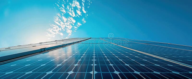 Surface Clean Solar Panel Showing Blue Texture Photovoltaic Cells Stock ...