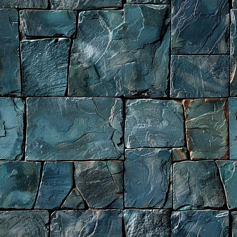 Close Up of Blue Stone Wall, Seamless Pattern Stock Photo - Image of ...
