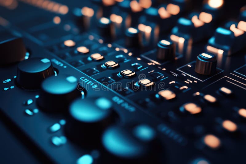 Sound Board Music Mixer - Knobs and Sliders Stock Image - Image of ...