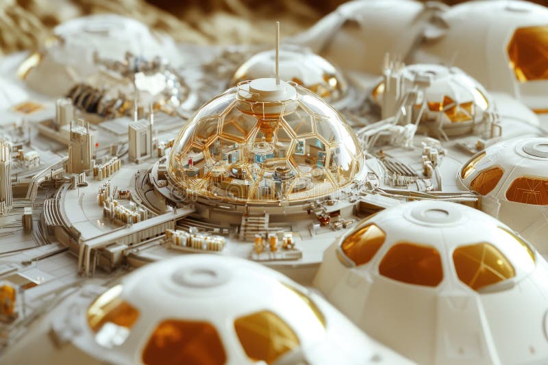 A Detailed View of a Space Station Model with Modules and Solar Panels ...