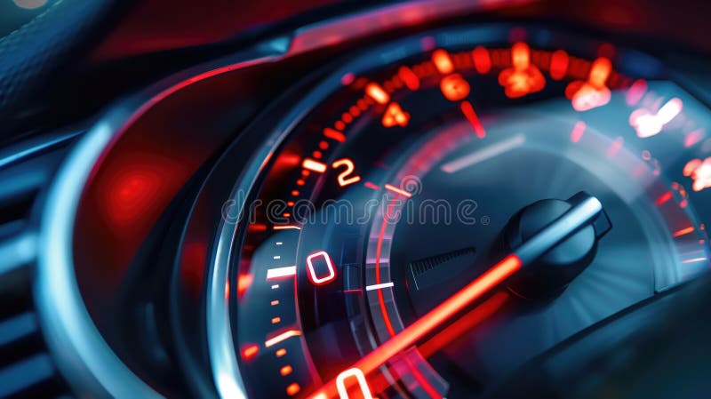 Detailed View of a Speedometer in a Car, Suitable for Automotive ...
