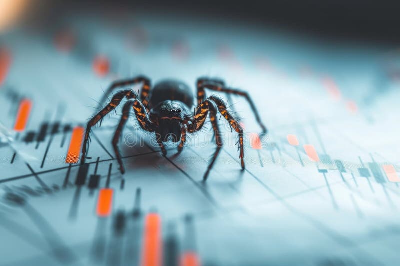 A Detailed View of a Spider Crawling on a Computer Board, Exploring Its ...