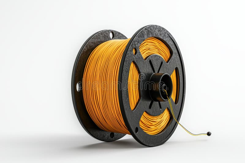 A Detailed View of a Spool of Yellow Wire Showcasing Its Texture and ...