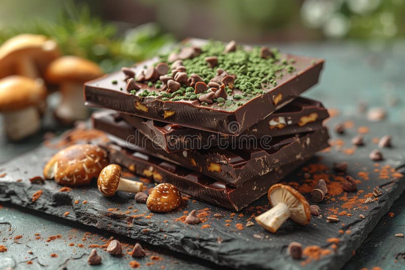 A Detailed View of a Stack of Delicious Chocolate Stock Photo - Image of milk, powder: 346185880