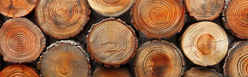 A Detailed View of a Stack of Wooden Logs, Showcasing Their Natural ...