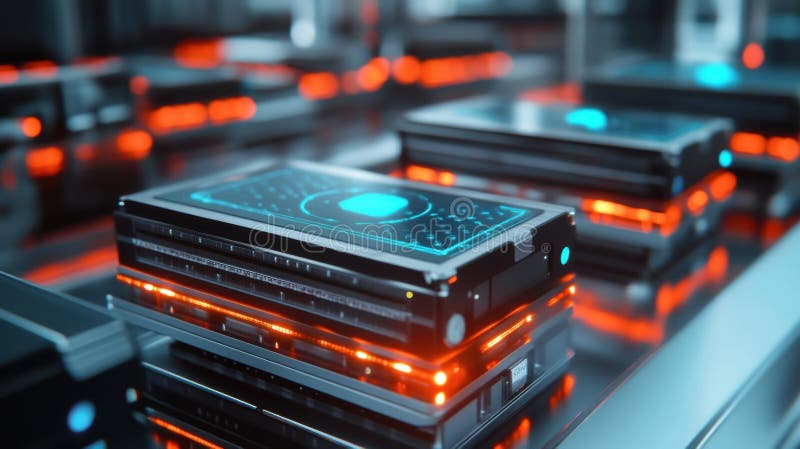 A Detailed View of Stackable Modular Components in a Production Line ...