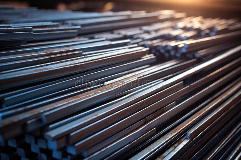 Detailed View of Stacked Steel Bars Ready for Shipment Stock ...