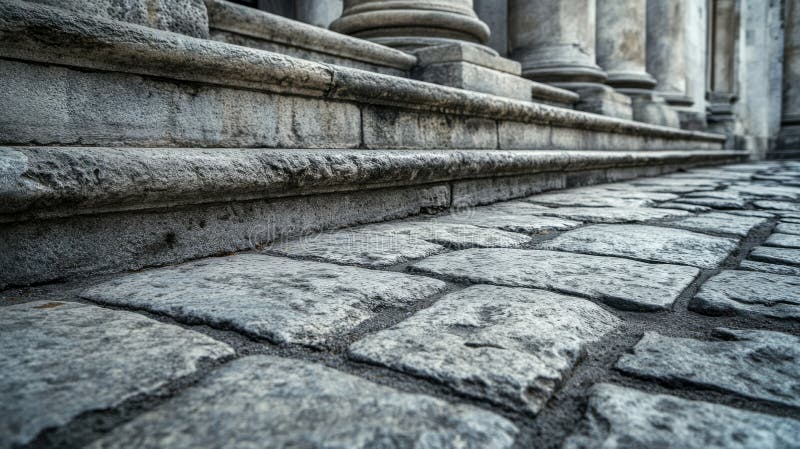 Detailed View of Stone Pillars and Columns in a Classical Building ...