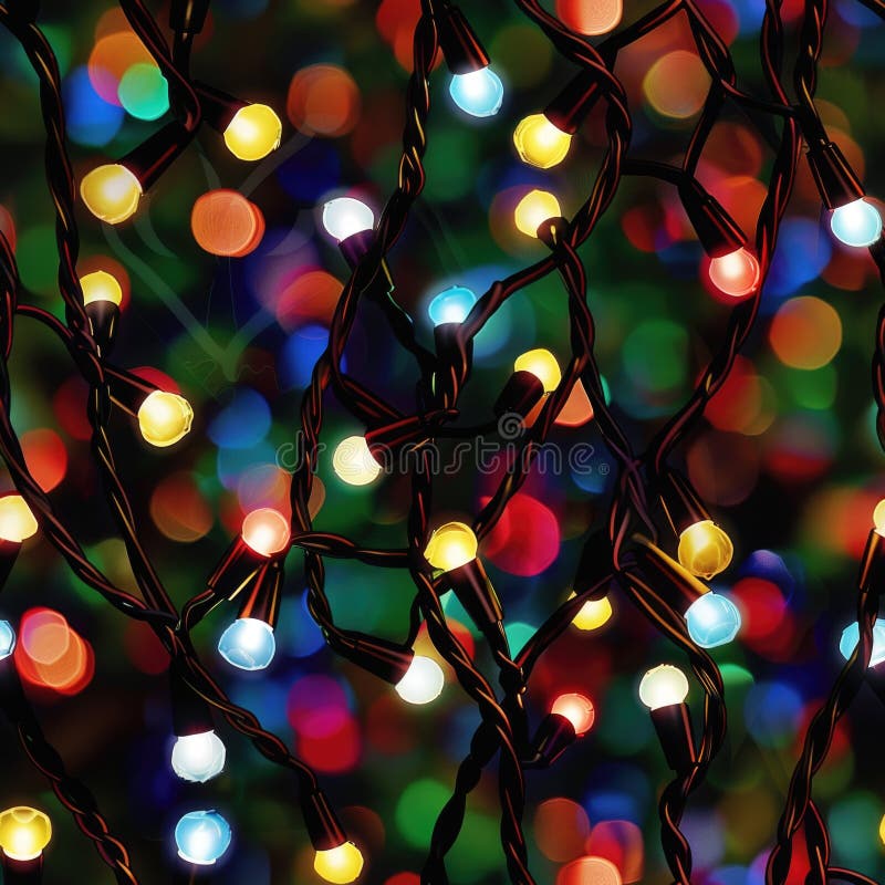 A Detailed View of a String of Lights. Perfect for Holiday-themed ...