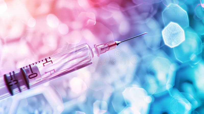 Detailed View of a Syringe with Abstract Light Patterns in the ...