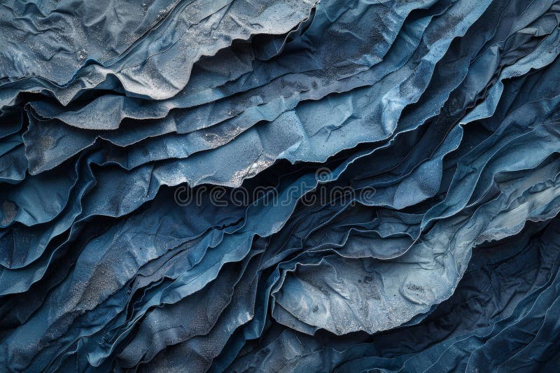 Detailed View of a Textured Blue Rock Formation Highlighting Layers of ...