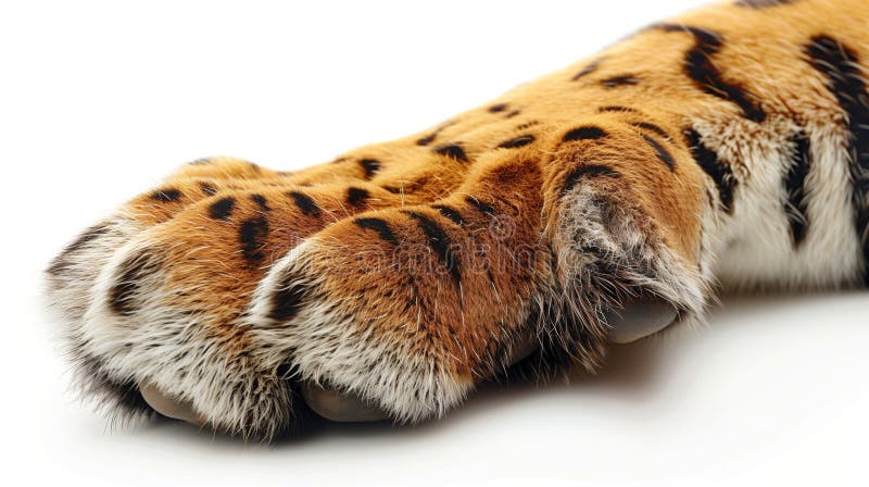 Detailed View of Tiger Paw Against a White Backdrop Stock Image - Image ...