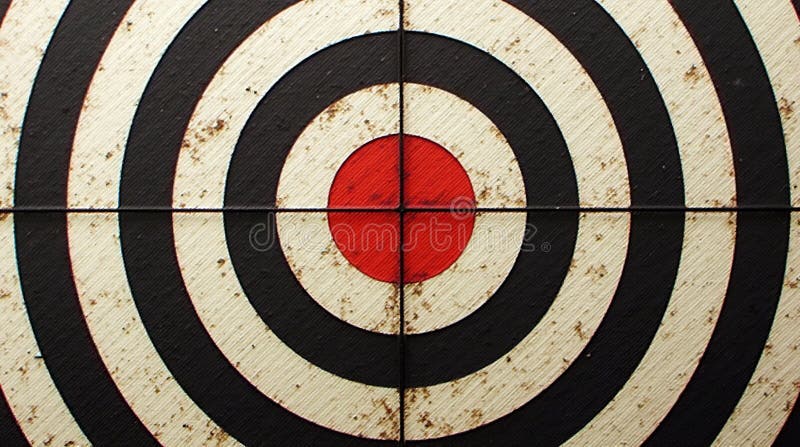 Close-Up of a Classic Red and Black Bullseye Target Stock Illustration ...