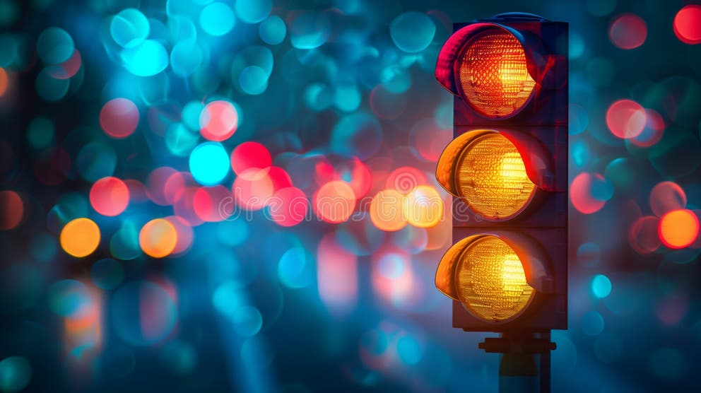 Detailed View of a Traffic Light Against a Blurred Backdrop Stock Image ...