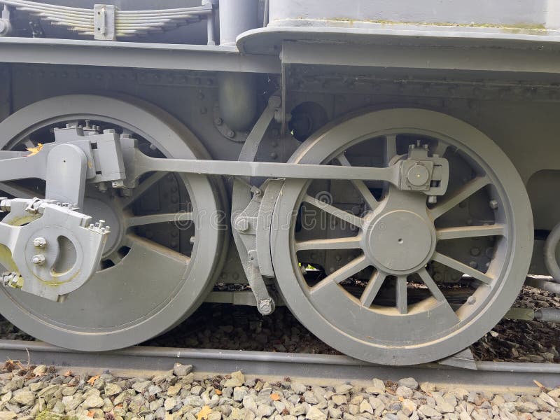 Detailed View of Train Wheels Rolling on the Tracks Stock Image - Image ...