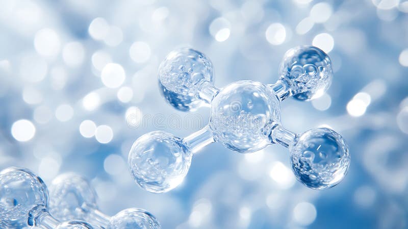 Abstract Molecule Structure with Transparent Spheres and Connecting ...