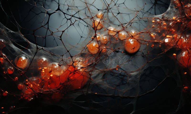 Close-Up of Tree Adorned with Orange Lights Stock Photo - Image of ...