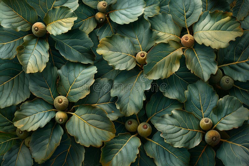 Detailed View of Tree Leaves and Berries Up Close Stock Photo - Image ...