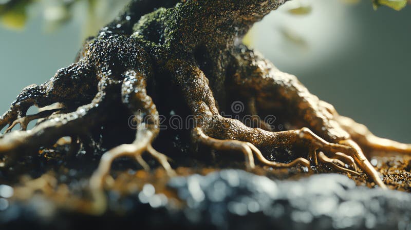 Detailed View of a Tree Root System Stock Illustration - Illustration ...