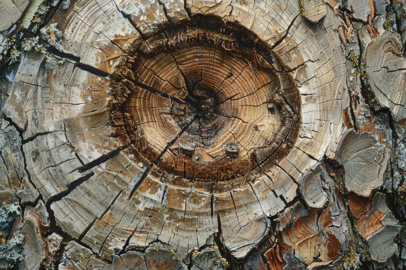 Detailed View of a Tree Trunk with a Clock, Suitable for Time Concept ...