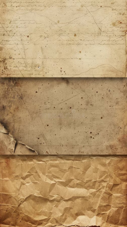 Detailed View of Two Aged, Damaged Paper Sheets with a Rugged, Time ...