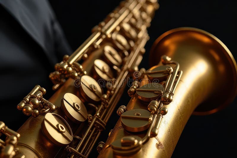 Detailed View of an Up-close Baritone Saxophone Stock Illustration ...